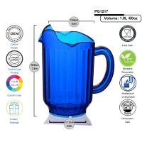 China 60oz SAN Plastic Beverage Pitcher Restaurant Water Pitcher For Parties Home for sale