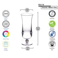 China 460ml Unbreakable Plastic Hurricane Glasses Juice Martini Plastic Cocktail Glasses 15oz for sale