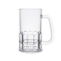 China Shatterproof Plastic Beer Glasses With Handle 12oz Plastic Beer Stein Unbreakable for sale