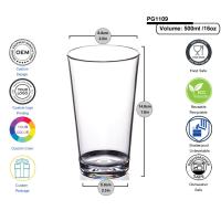 China 500ml Clear Printed Plastic Beer Cups 16oz PP PS Plastic Stein Cups for sale