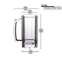 China 470ml SAN Plastic Beer Glasses 16Oz Customizable Plastic Beer Mug With Handle for sale