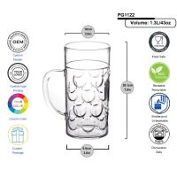 China 43oz Large Plastic Beer Glass 2 Pints Plastic Beer Stein Shatterproof for sale