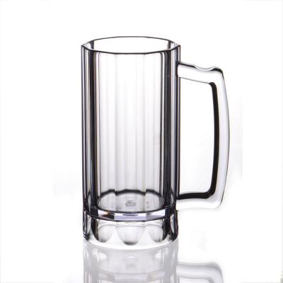 China 470ml SAN Plastic Beer Glasses 16Oz Customizable Plastic Beer Mug With Handle for sale