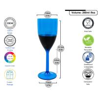 China 9oz Clear Solid Plastic Champagne Glasses For Parties Customized Color Logo for sale