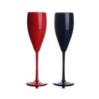 China Reusable Plastic Champagne Glasses Party Red Polycarbonate Champagne Flutes 240ml 8.5oz for sale