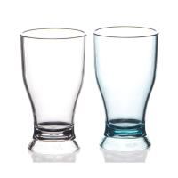 China Clear Plastic Pilsner Glasses 8.5oz Flamefield Acrylic Juice Glasses for sale