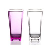 China Beer Cocktail Square Plastic Tumbler Glasses 8oz 12oz Food Grade for sale