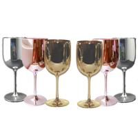 China Moet Chandon Branded Wine Accessories Shatterproof Gold Acrylic Wine Goblet for sale