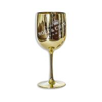 China Moet Chandon Branded Wine Accessories Shatterproof Gold Acrylic Wine Goblet for sale