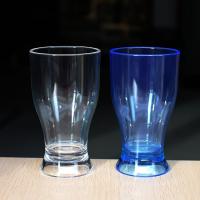 China Clear Plastic Pilsner Glasses 8.5oz Flamefield Acrylic Juice Glasses for sale