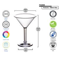 China 6oz Plastic Martini Glasses Unbreakable Crystal Clear Acrylic Cocktail Glasses for sale