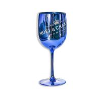 China Ice Imperial Branded Wine Accessories Shiny Blue Plating Acrylic Champagne Glasses for sale