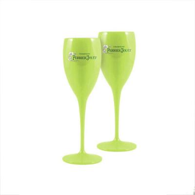 China Perrier Jouet Green Plastic Champagne Flutes 175ml 6oz for sale