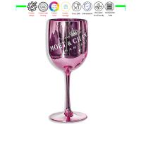 China Moet Chandon Branded Wine Accessories Shatterproof Gold Acrylic Wine Goblet for sale