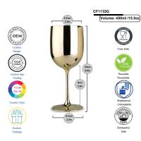 China Moet Chandon Branded Wine Accessories Shatterproof Gold Acrylic Wine Goblet for sale