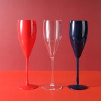 China Reusable Plastic Champagne Glasses Party Red Polycarbonate Champagne Flutes 240ml 8.5oz for sale