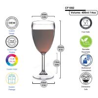 China Reusable Plastic Wine Champagne Glasses Transparent White And Red Color for sale