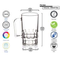 China 12oz Clear Plastic Polycarbonate Beer Mug Break Resistant for sale