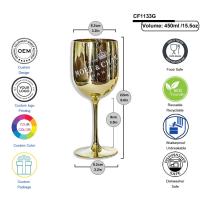 China 14oz Transparent Reusable Plastic Wine Glasses For Beach for sale