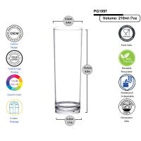 China Reusable Polystyrene Plastic Hi Ball Glasses 210ml For Weddings Parties for sale