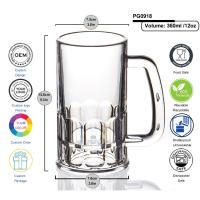 China Shatterproof Plastic Beer Glasses With Handle 12oz Plastic Beer Stein Unbreakable for sale