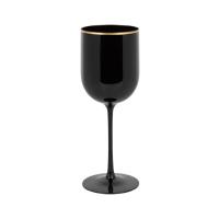 China 405ml 15oz Plastic Wine Goblet With Gold Rim For Party for sale