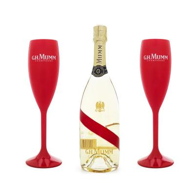 China Mumm Branded Wine Accessories Coloured Acrylic Polycarbonate Champagne Flutes for sale