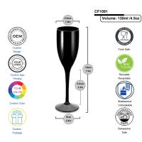 China Reusable Unbreakable Plastic Champagne Flutes Anti - Break Food Grade Material for sale