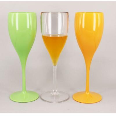 China Reusable Dishwasher Safe Plastic Champagne Glasses Unbreakable Acrylic Champagne Flutes for sale