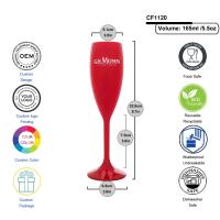 China Mumm Branded Wine Accessories Coloured Acrylic Polycarbonate Champagne Flutes for sale