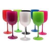 China Unbreakable Modern Black Plastic Wine Glasses 15.5oz 450ml Recyclable for sale