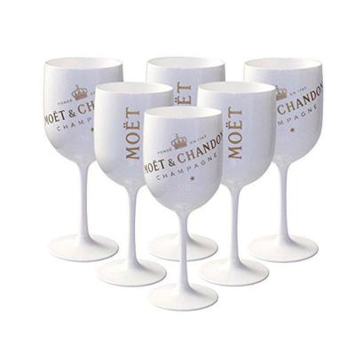 China Party White Moet Chandon Plastic Champagne Glasses Acrylic Wine Cup Goblet for sale