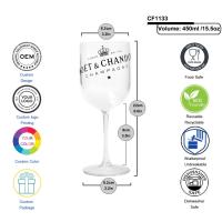 China Reusable White Plastic Moet Chandon Ice Imperial Glasses 450ml 15.5oz for sale
