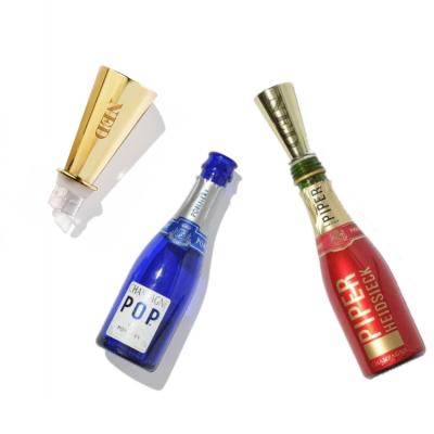 China Prosecco Champagne Wine Stopper And Pourer Gold Plating Wine Bottle Sipper for sale