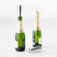China Prosecco Champagne Wine Stopper And Pourer Gold Plating Wine Bottle Sipper for sale