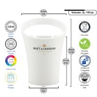 China 3L Moet Chandon Ice Bucket Luxery Plastic Champagne Wine Cooler Bucket for sale