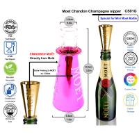 China FDA Gold Plated Moet Chandon Champagne Sipper Embossed Logo for sale
