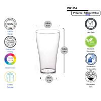 China Nucleated Tulip Plastic Beer Glasses 560ml Unbreakable Polycarbonate Pint Glasses for sale