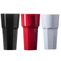 China Tall Hiball Polycarbonate Plastic Tumbler Glasses 14oz Red Black White for sale