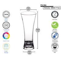 China Shatterproof Water Juice Plastic Beer Glasses Cold Soft Plastic Drink Glasses 320ml for sale