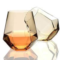 China Diamond Shaped Tritan Stemless Wine Glasses PET Plastic Whisky Glass Non Toxic for sale