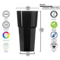 China Tall Hiball Polycarbonate Plastic Tumbler Glasses 14oz Red Black White for sale