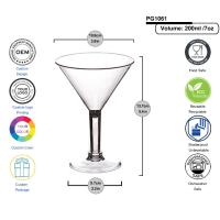 China Modern Recyclable Plastic Martini Glasses Clear Plastic Cocktail Glasses OEM ODM for sale