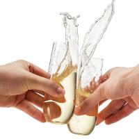 China 9oz Plastic Stemless Champagne Flutes Glasses BPA Free for sale