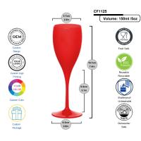 China 150ml 5oz Red Reusable Champagne Flute Customizable Color for sale