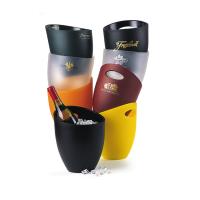 China Bar Butler Wine Chiller Bucket Transparent Black PS Plastic Ice Bucket for sale