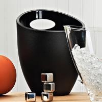China Bar Butler Wine Chiller Bucket Transparent Black PS Plastic Ice Bucket for sale