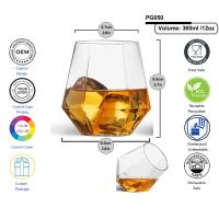 China Diamond Shaped Tritan Stemless Wine Glasses PET Plastic Whisky Glass Non Toxic for sale