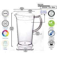 China Custom Logo Plastic Beer Pitcher Cooler 1600ml BPA Free for sale