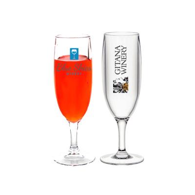 China Premium Recyclable Plastic Champagne Glasses 180ml 6oz Unbreakable for sale